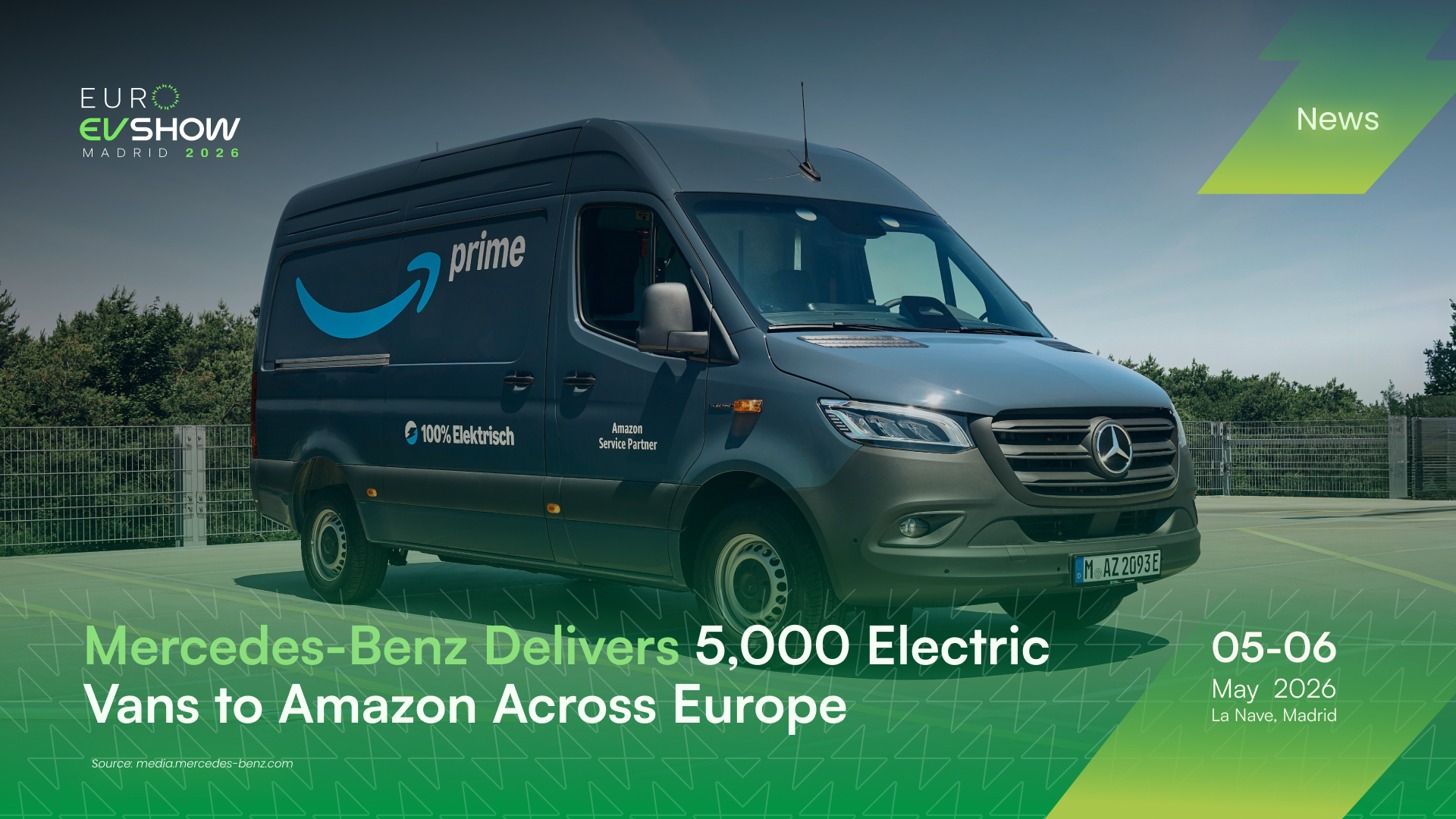 Mercedes-Benz Delivers 5,000 E-Vans to Amazon Across Europe